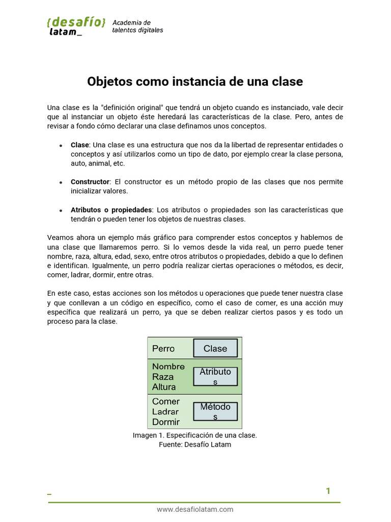 Material Apoyo Lectura - Objetos Como Instancia de Una Clase | PDF | Objeto (informática ...