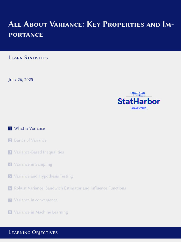 All About Variance Key Properties and Importance | PDF | Variance ...
