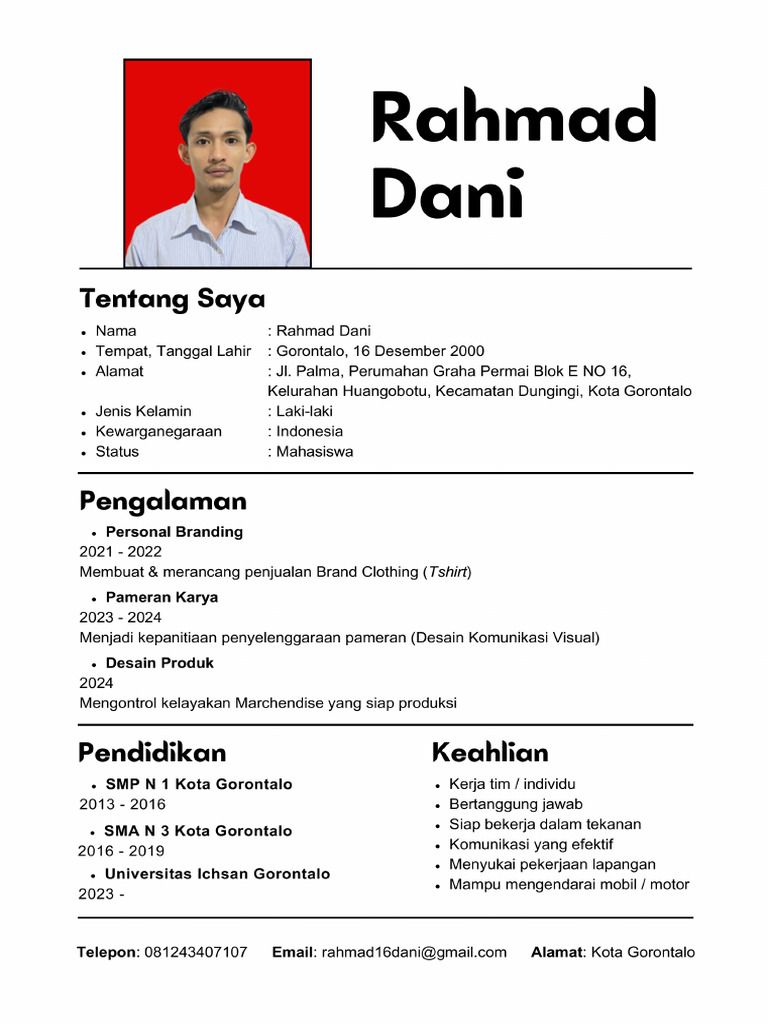 CV Rahmad Dani | PDF