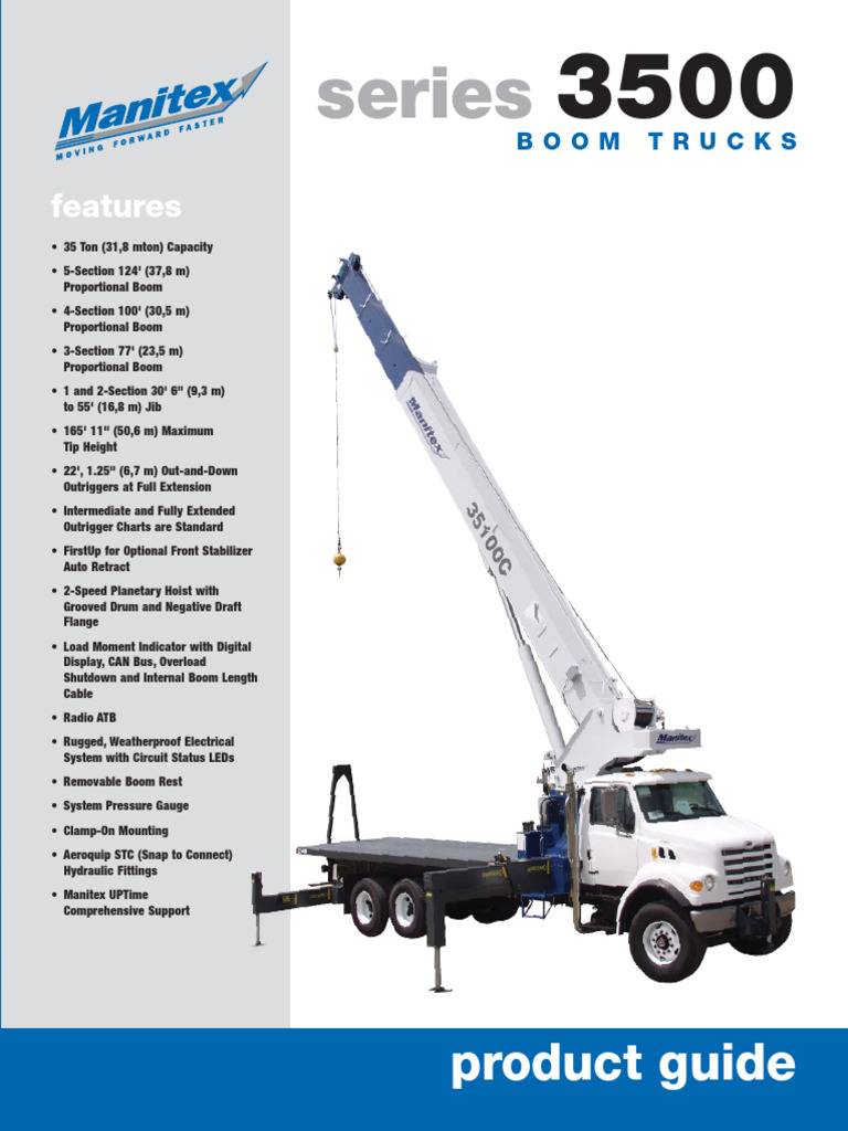Manitex Series 3500 Boom Truck Specs | PDF | Crane (Machine) | Truck
