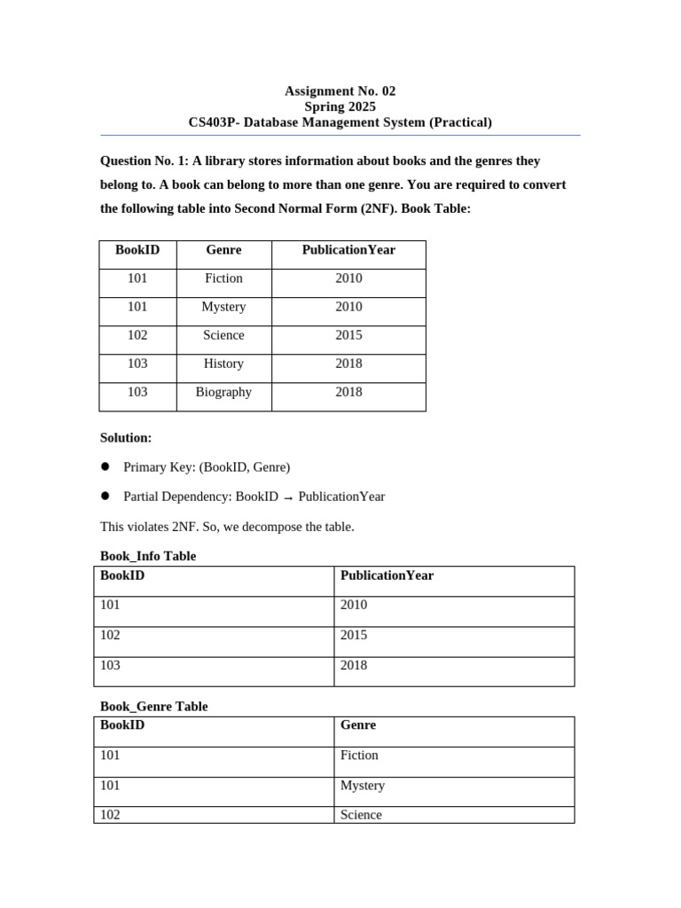 Normalization to 2NF and 3NF | PDF