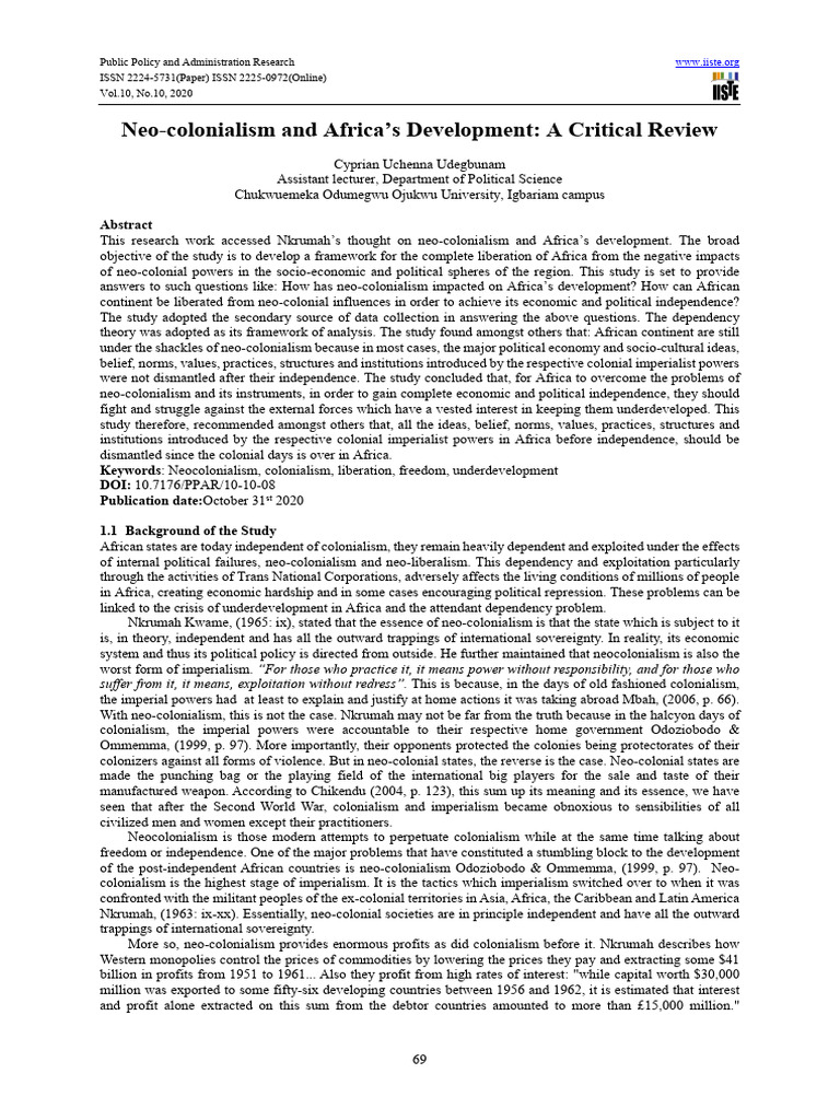 Neo-Colonialism's Impact on Africa's Development | PDF | Imperialism ...