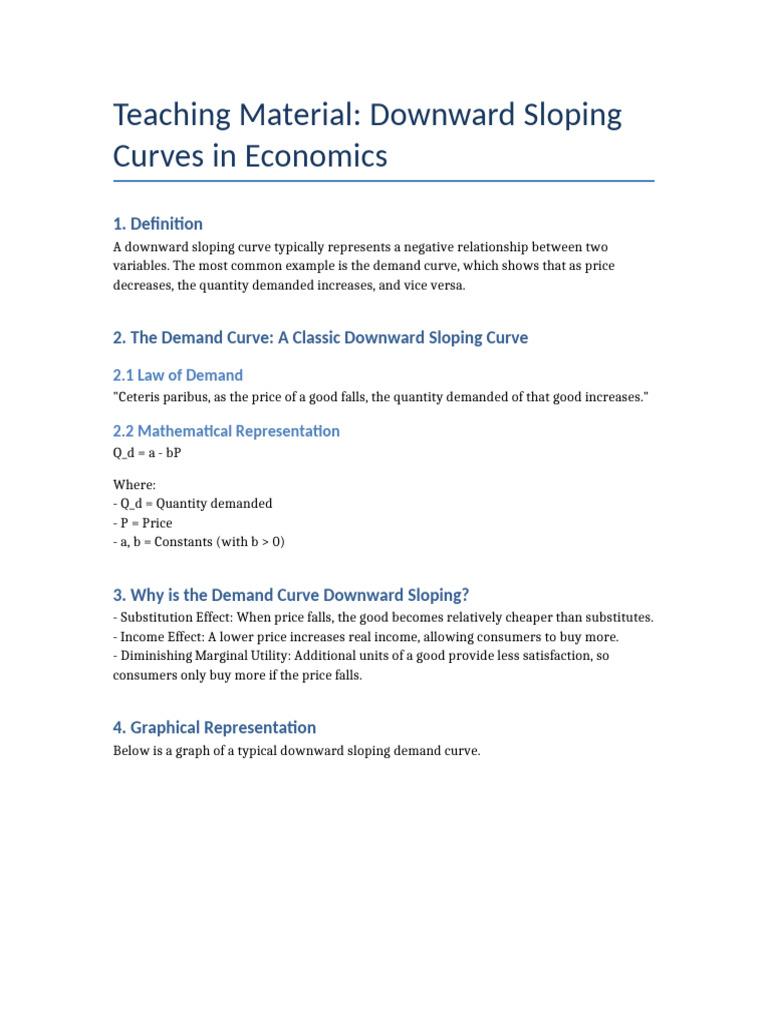 Understanding Downward Sloping Curves | PDF