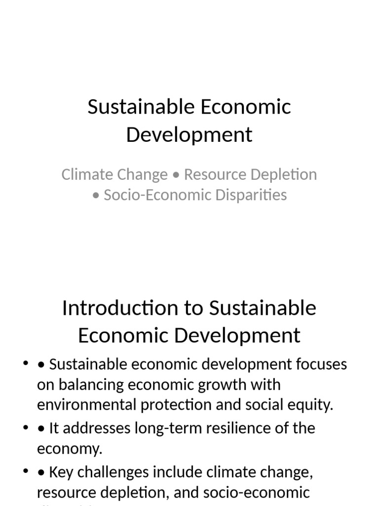 Sustainable Economic Development With Diagram | PDF