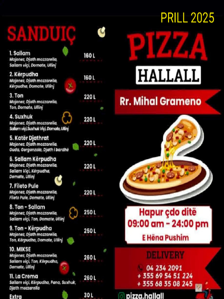Menu Hallall - RR Mihal Grameno - 2025 | PDF