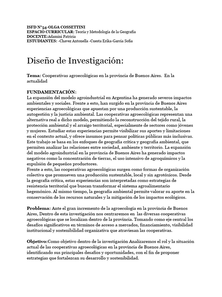 Dise o de Investigaci N | PDF | Sustentabilidad | Agroecología