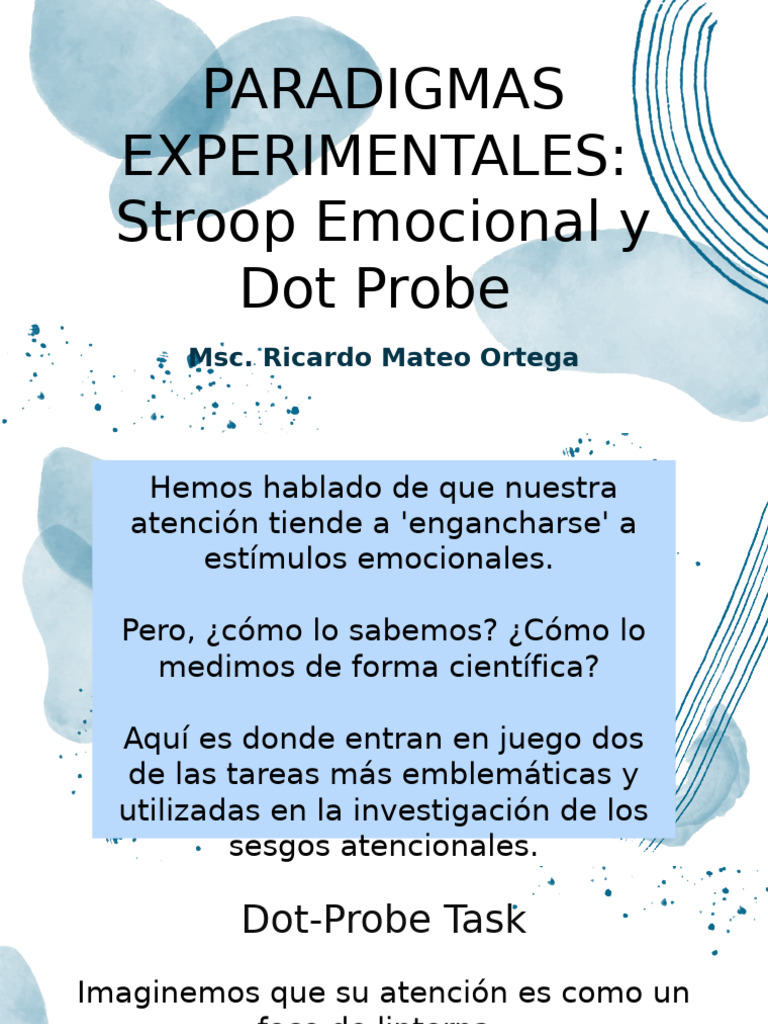 Stroop Emocional y Dot Probe | PDF | Atención | Las emociones