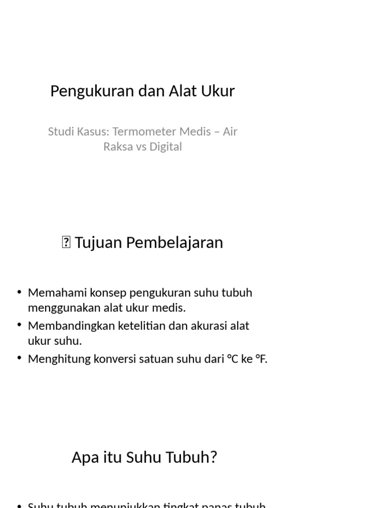 Pengukuran Termometer Medis FISIKA X | PDF