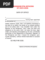 PTA Officers Oath of Office Sample | PDF | Career & Growth | Self ...