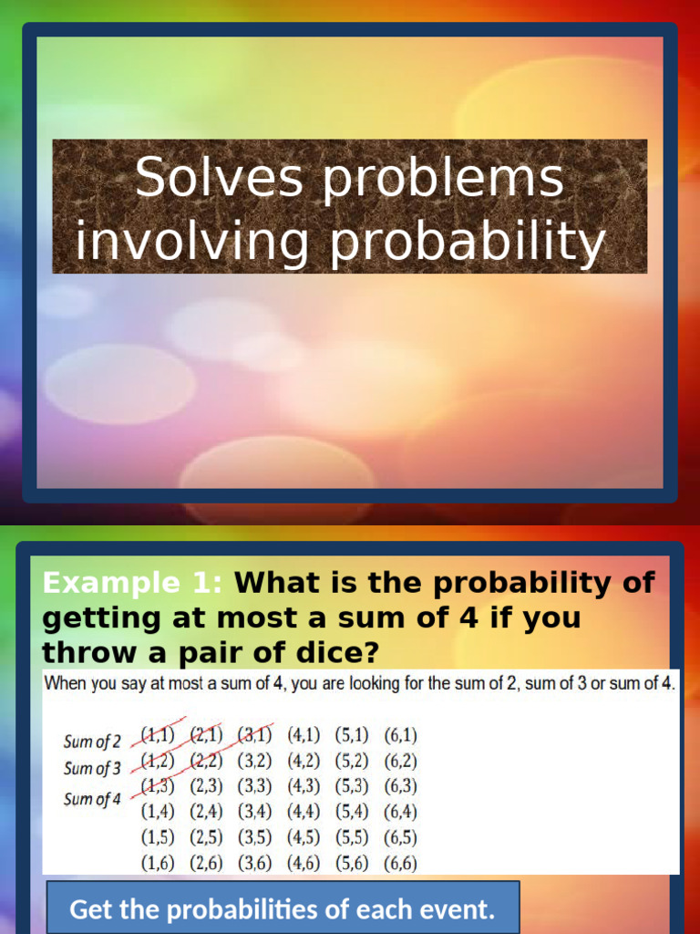 Solves Problem Involving Probability | PDF