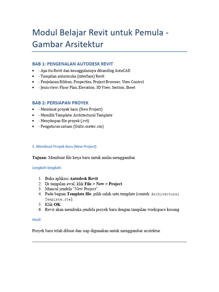 Modul Revit Arsitektur Pemula | PDF