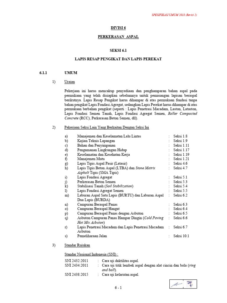 Spesifikasi Umum Bina Marga 2018 Revisi 2 | PDF