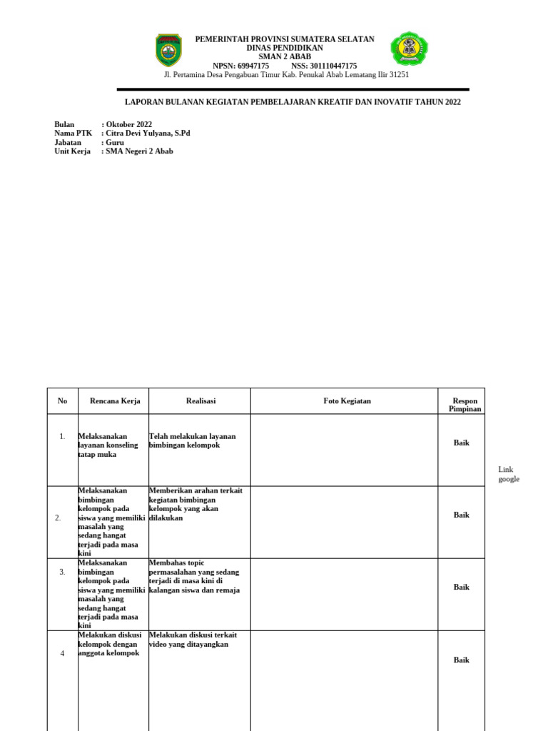 Laporan Bki Ok-Des | PDF