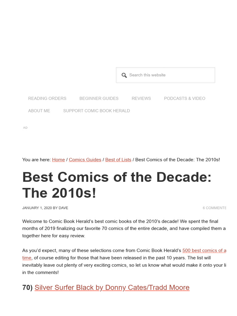 Best 70 Comics of The Decade - The 2010s! | PDF | Batman | Spider Man