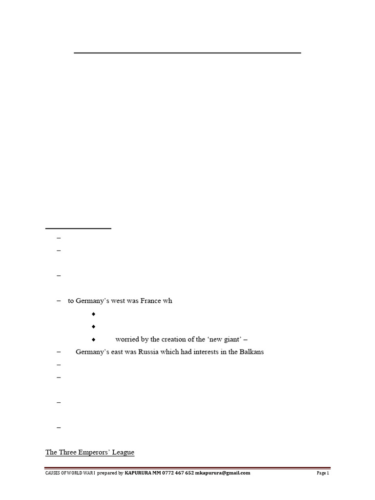 Causes of World War I: Alliances and Tensions | PDF | Austria Hungary ...