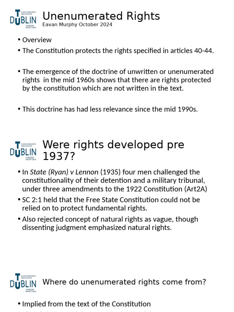 Understanding Unenumerated Rights in Ireland | PDF | Privacy | Right To ...