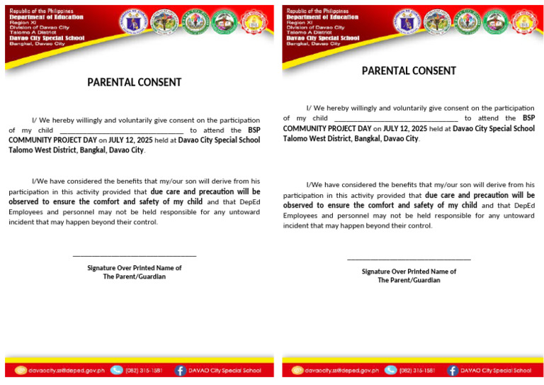 BSP Parental Consent | PDF