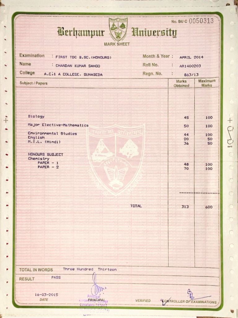 Graduation Marksheet and Certificate | PDF