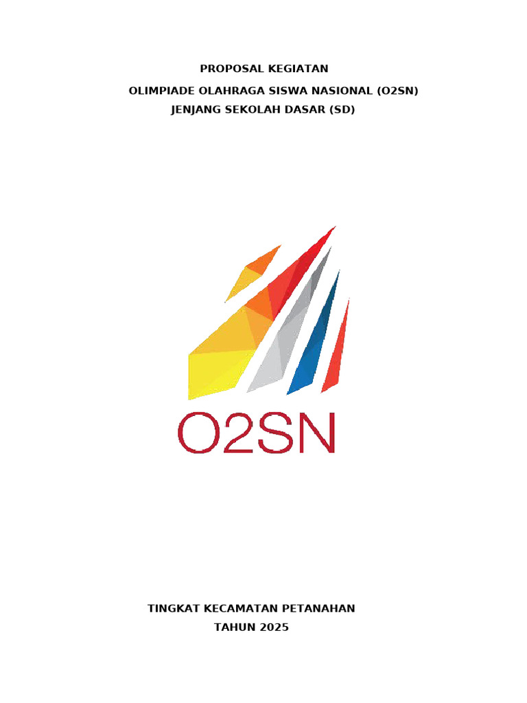 O2SN SD Petanahan 2025: Proposal Kegiatan | PDF