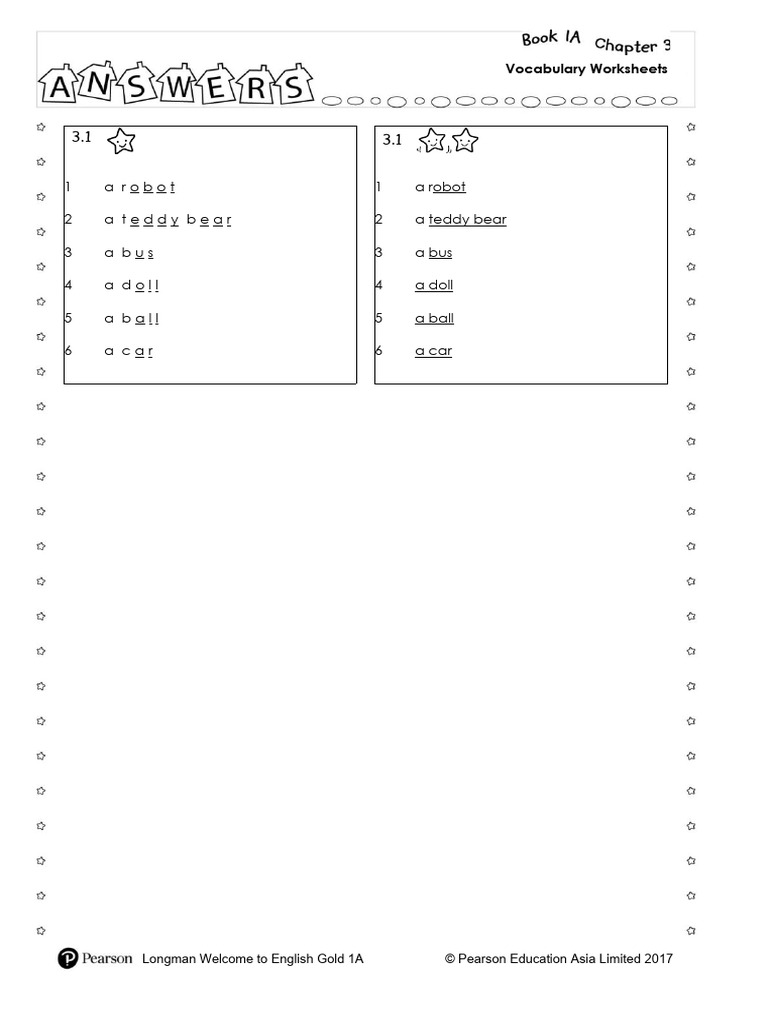 Grade 1 Vocabulary Worksheets | PDF