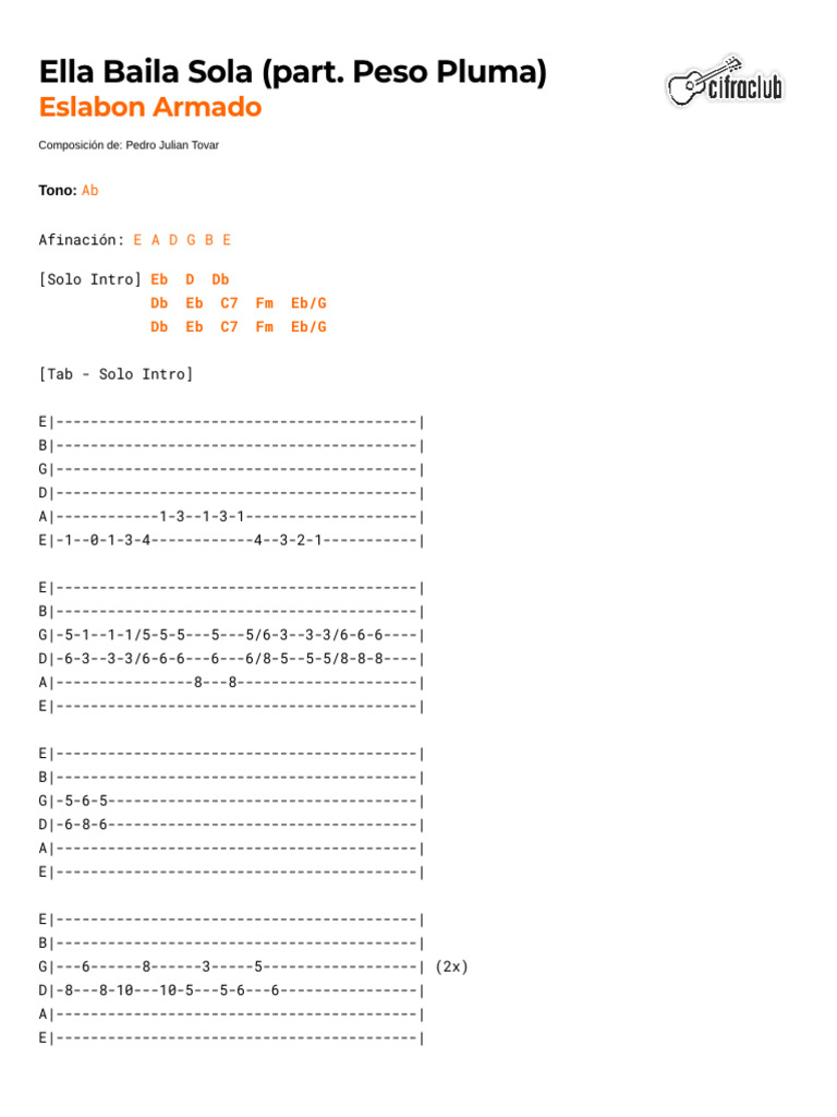 Letra de "Ella Baila Sola" | PDF
