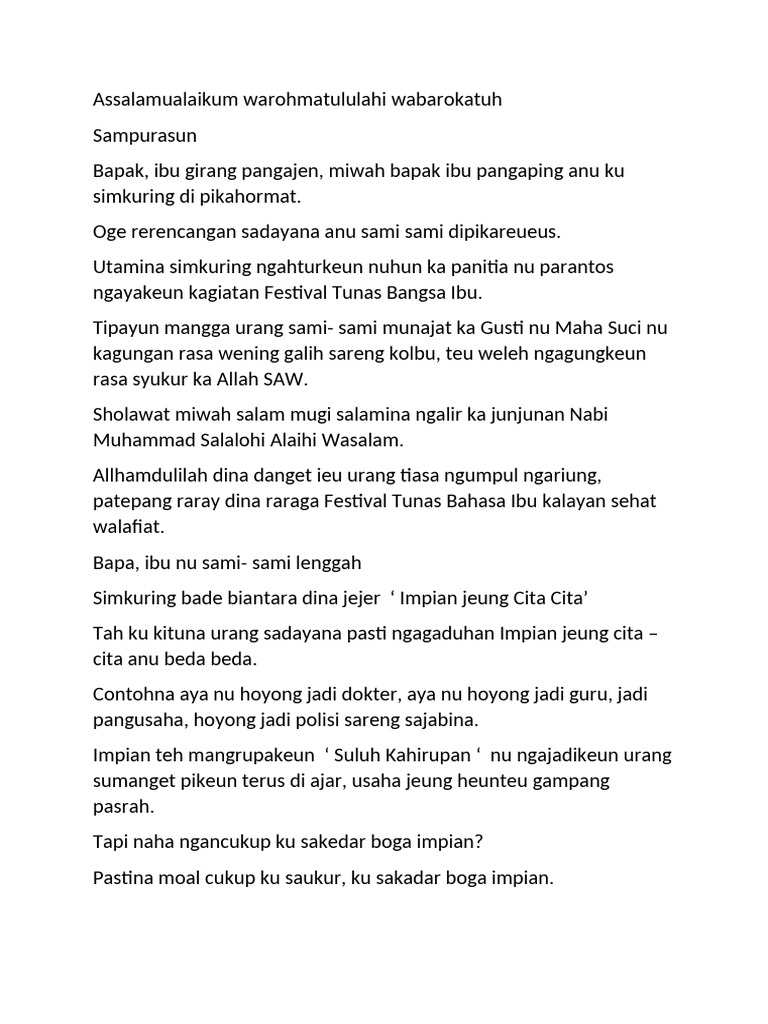 Teks Biantara Sunda | PDF