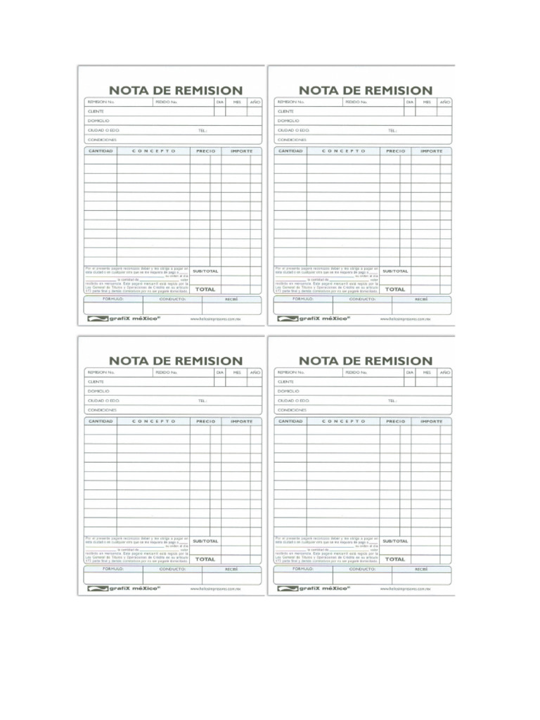 Nota de Remision | PDF