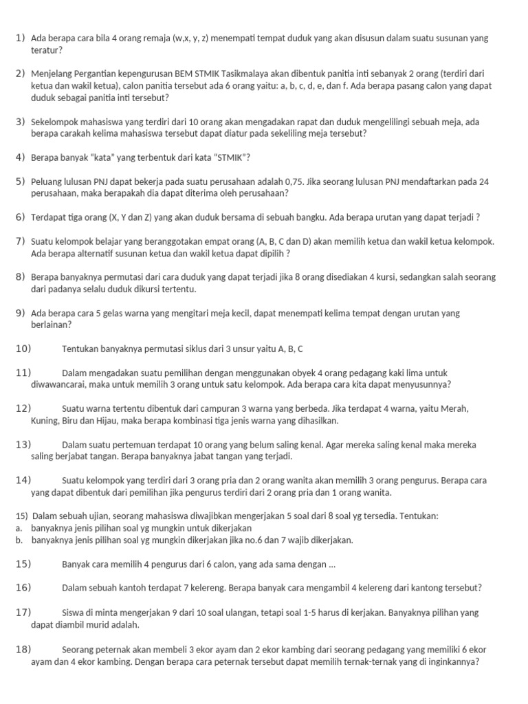 Ada Berapa Cara Bila 4 Orang Remaja | PDF