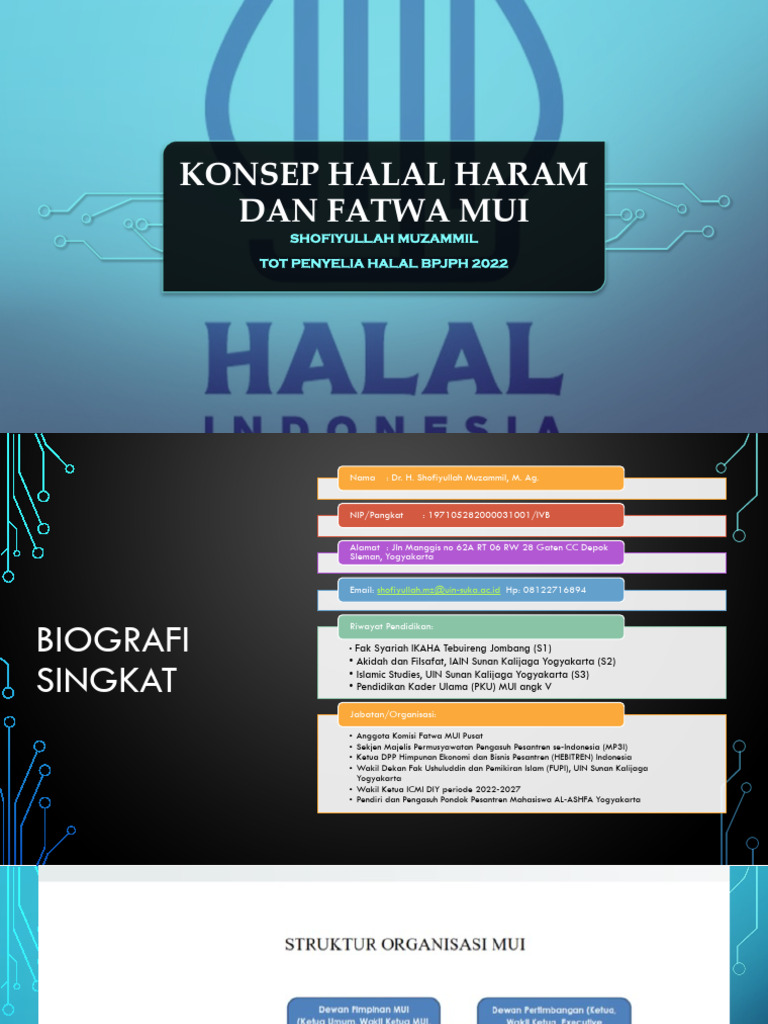 Konsep Halal Haram Dan Fatwa MUI - Shofiyullah Muzammil | PDF