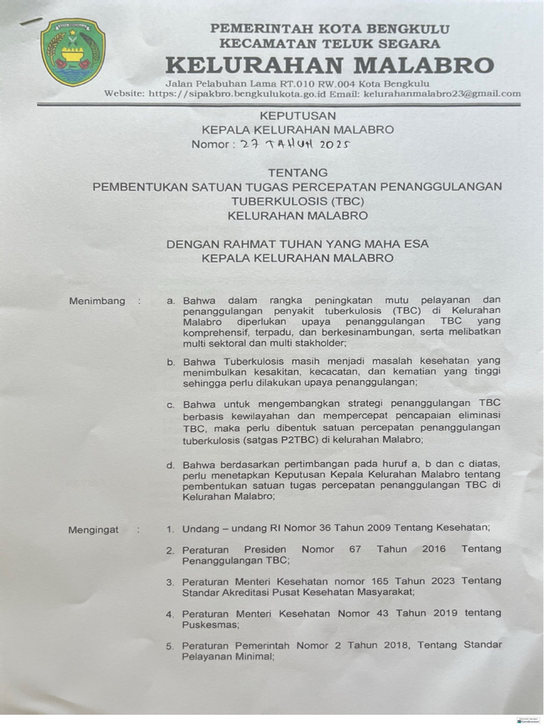 Pembentukan Satuan Tugas Percepatan Pena | PDF