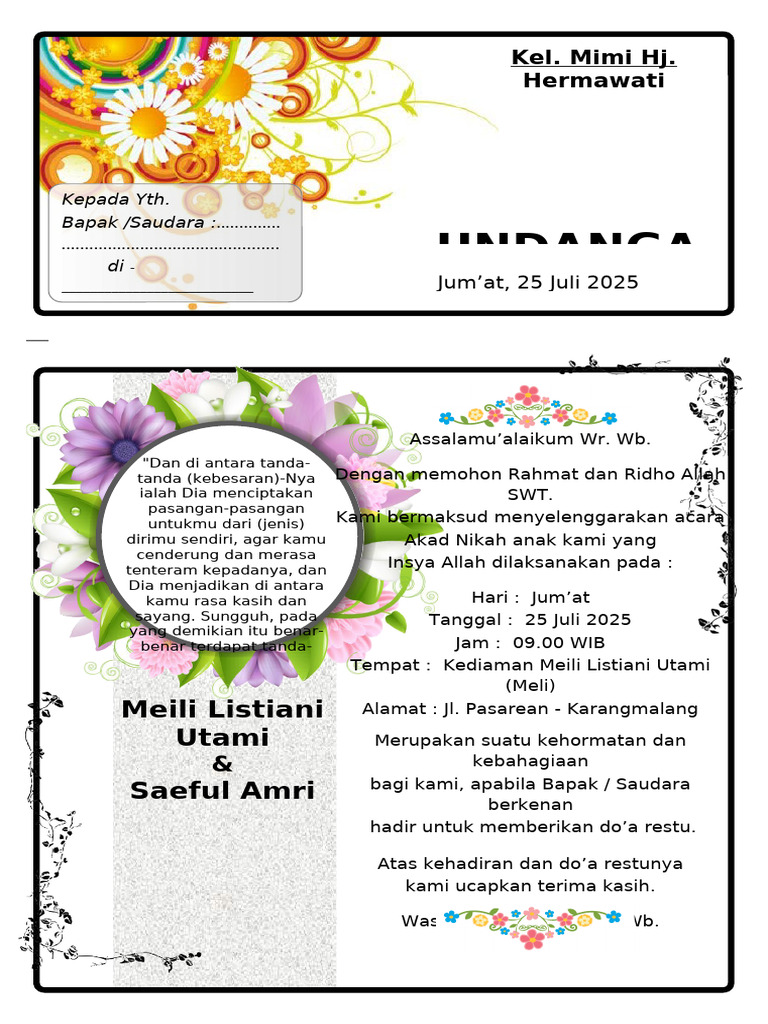 Contoh UNDANGAN | PDF