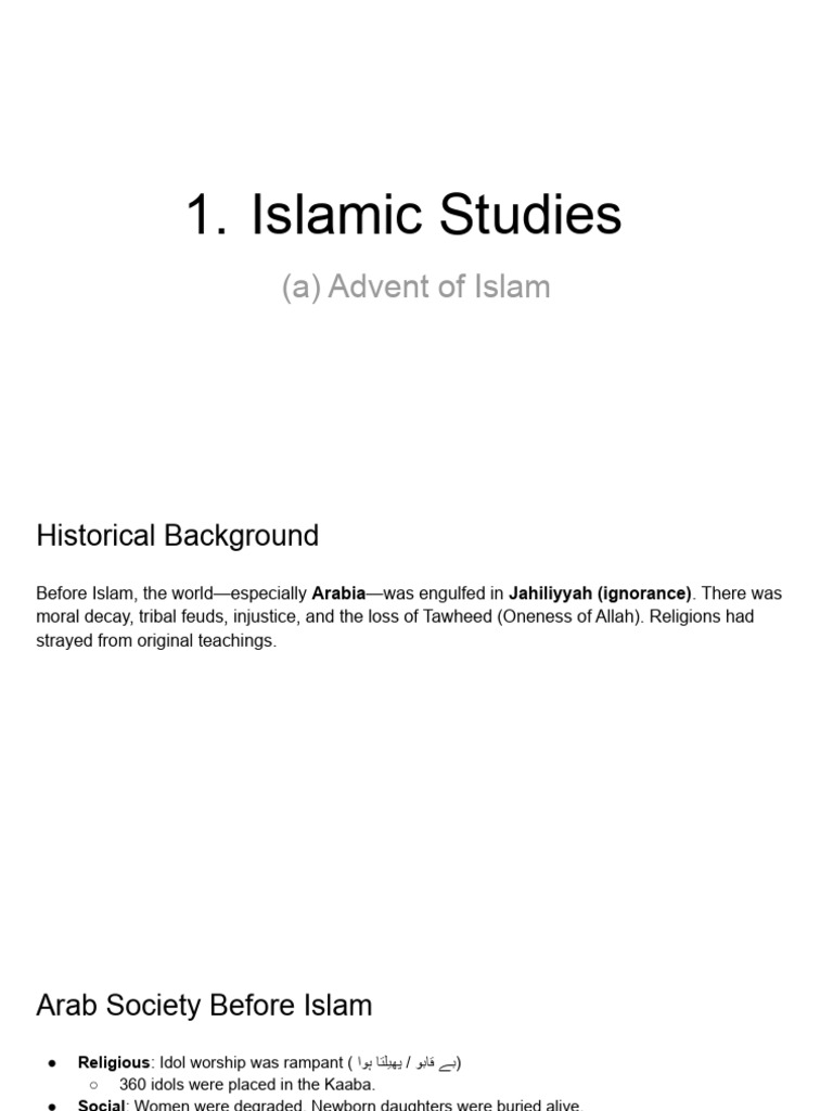The Advent of Islam: A Historical Overview | PDF | Quran | Islam