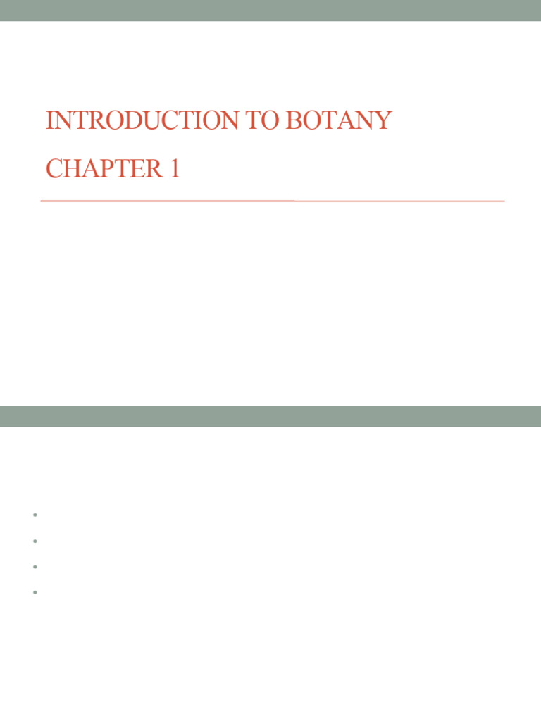 Introduction to Botany Overview | PDF | Botany | Plants