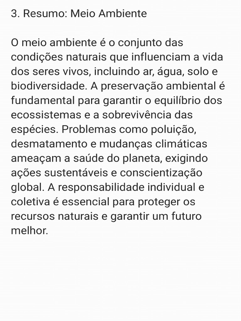 Resumo Meio Ambiente 250730 233446 | PDF
