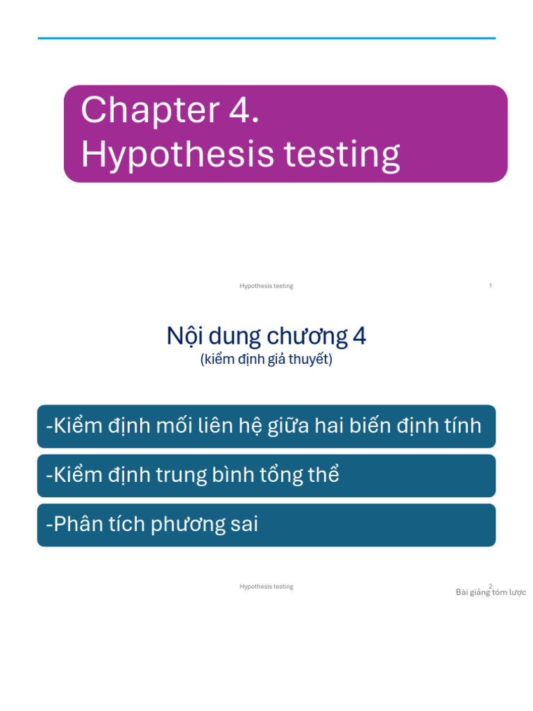 Chapter 4 - Hypothesis Testing | PDF