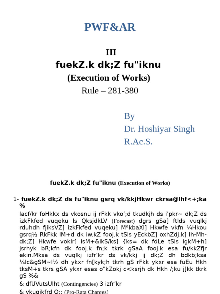 Chap-3 Execution of Work | PDF