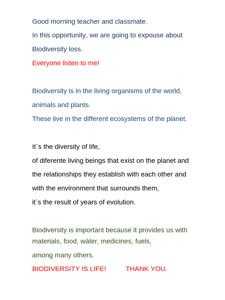 Understanding Biodiversity Loss | PDF