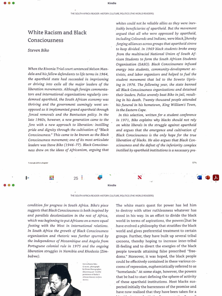 Steven Biko - White Racism and Black Consciousness | PDF