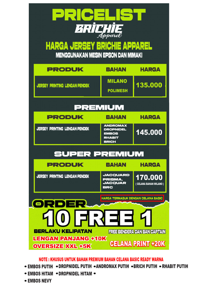 Price List BRC | PDF