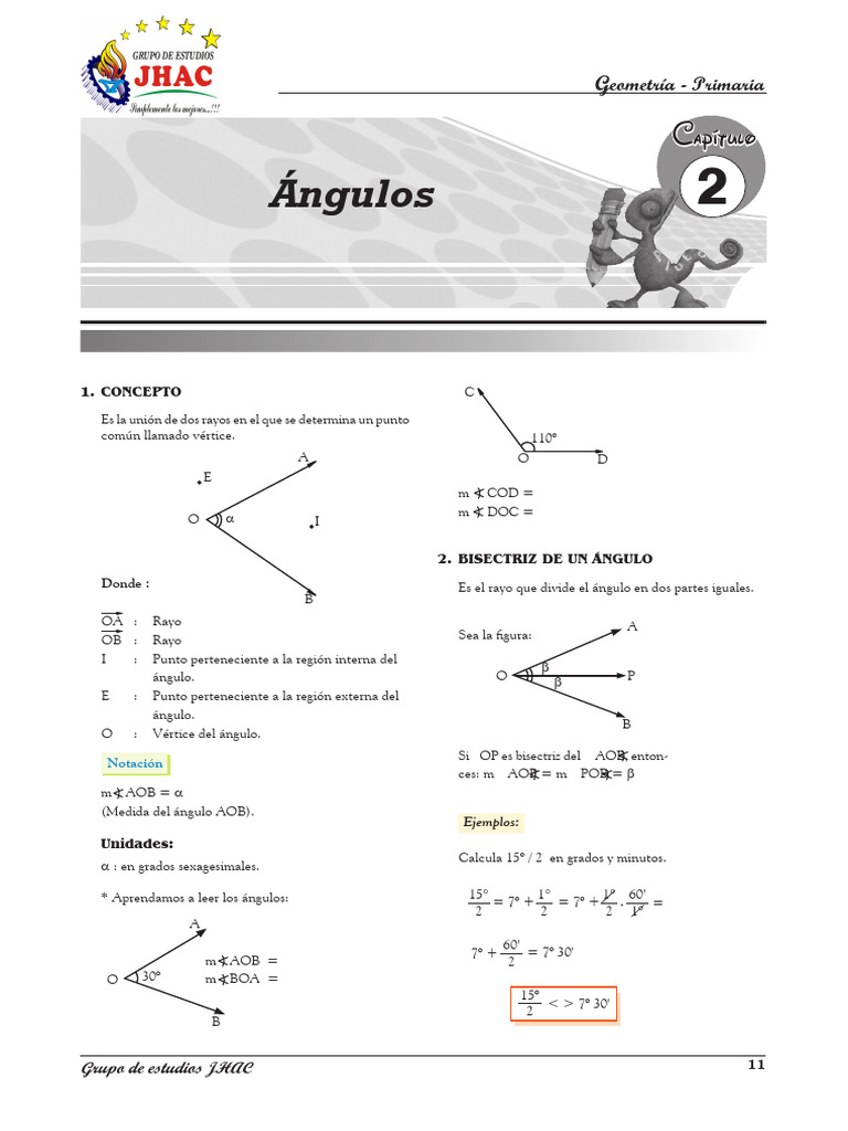 Conceptos y Clasificación de Ángulos | PDF | Ángulo | Geometría Elemental
