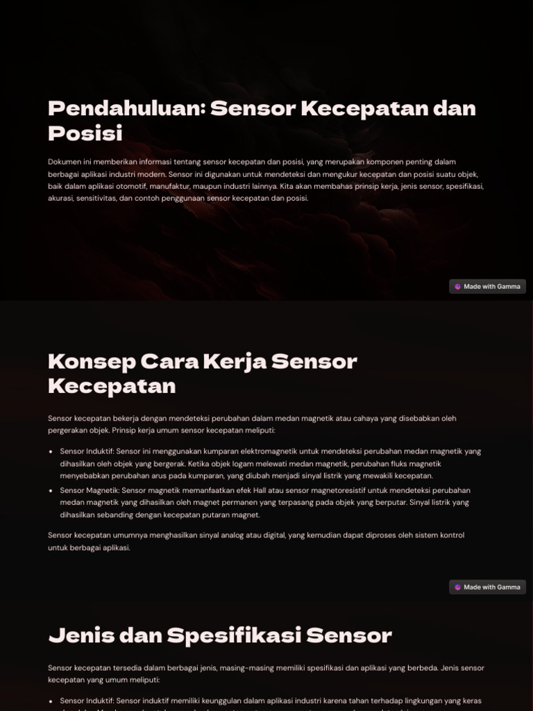 Cara Kerja Sensor Kecepatan dan Posisi | PDF