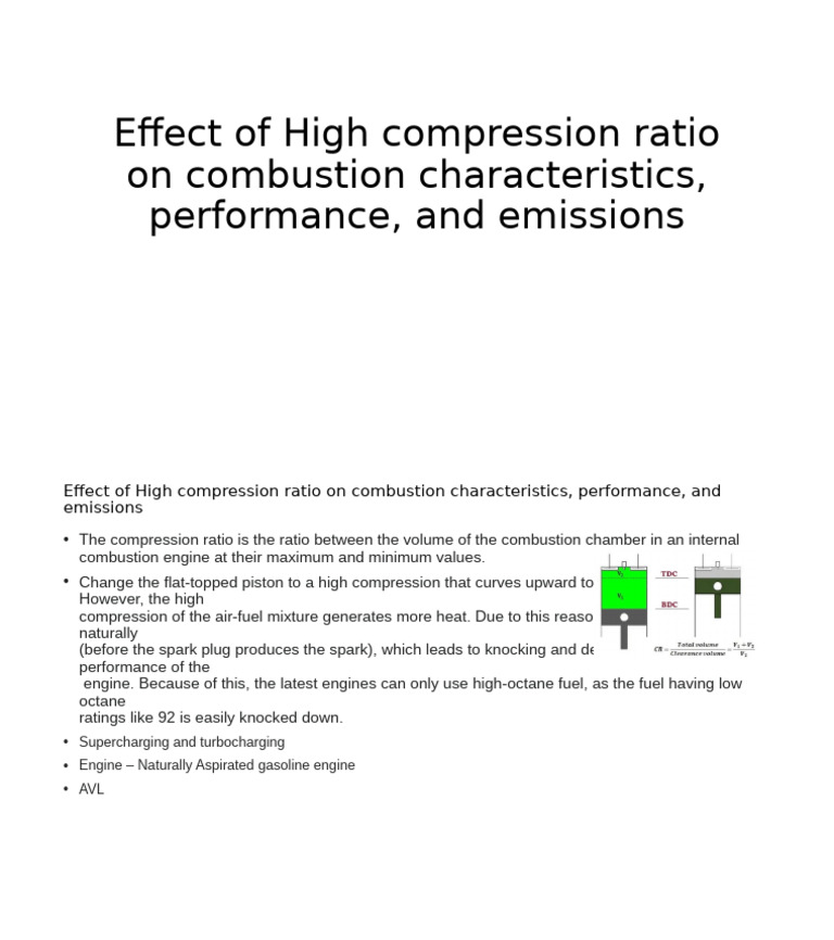 High Compression Ratio Effects on Engines | PDF