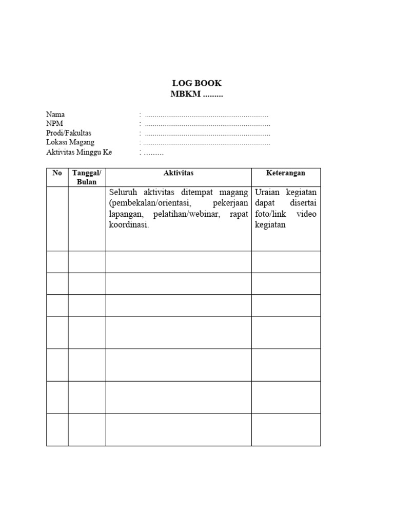 Form Log Book - 2025 | PDF