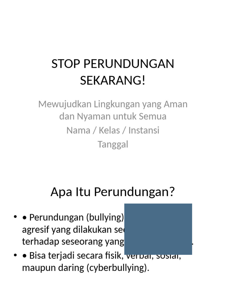 Presentasi Anti Perundungan Dengan Gambar | PDF