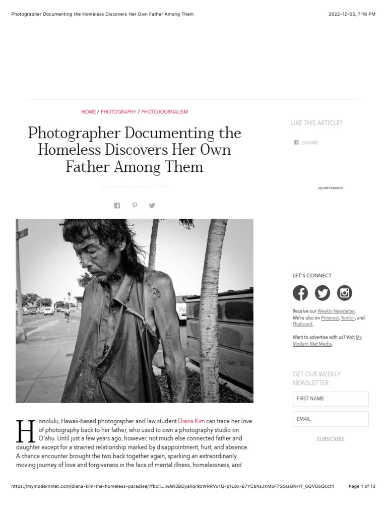 Photographer Documenting The Homeless Discovers Her Own Father Among ...