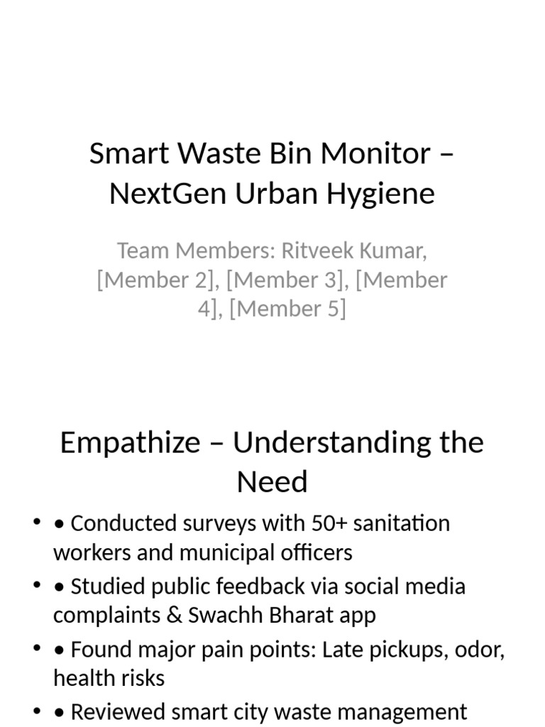 NextGen Smart Waste Bin Monitor Notes Added | PDF