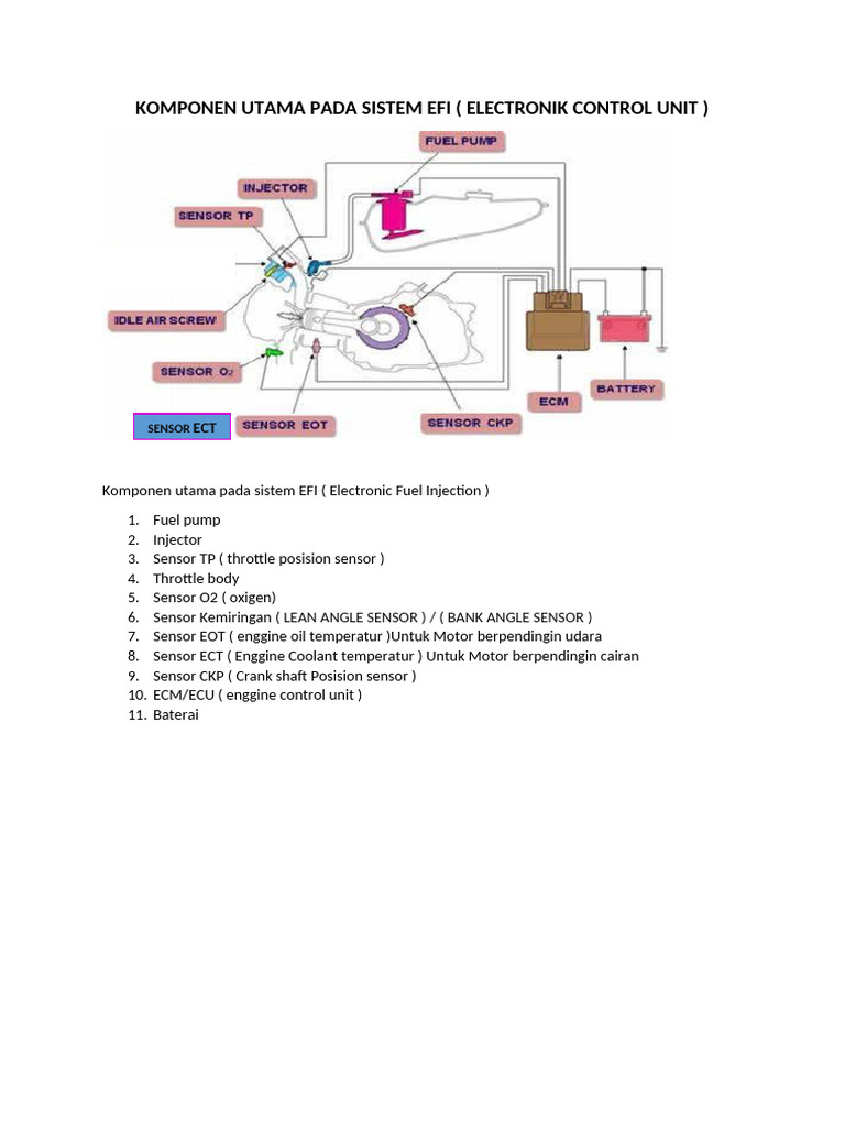 Komponen Utama Pada Sistem Efi | PDF