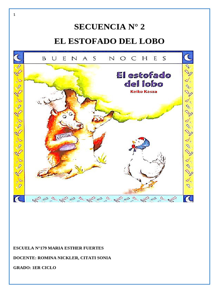 Secuencia de LIBRO ESTOFADO DEL LOBO 1ER CICLO | PDF | Narración ...