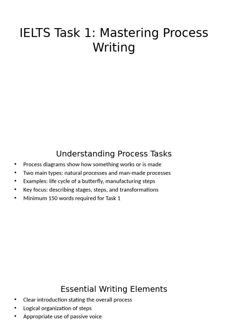 IELTS Task 1 Mastering Process Writing | PDF