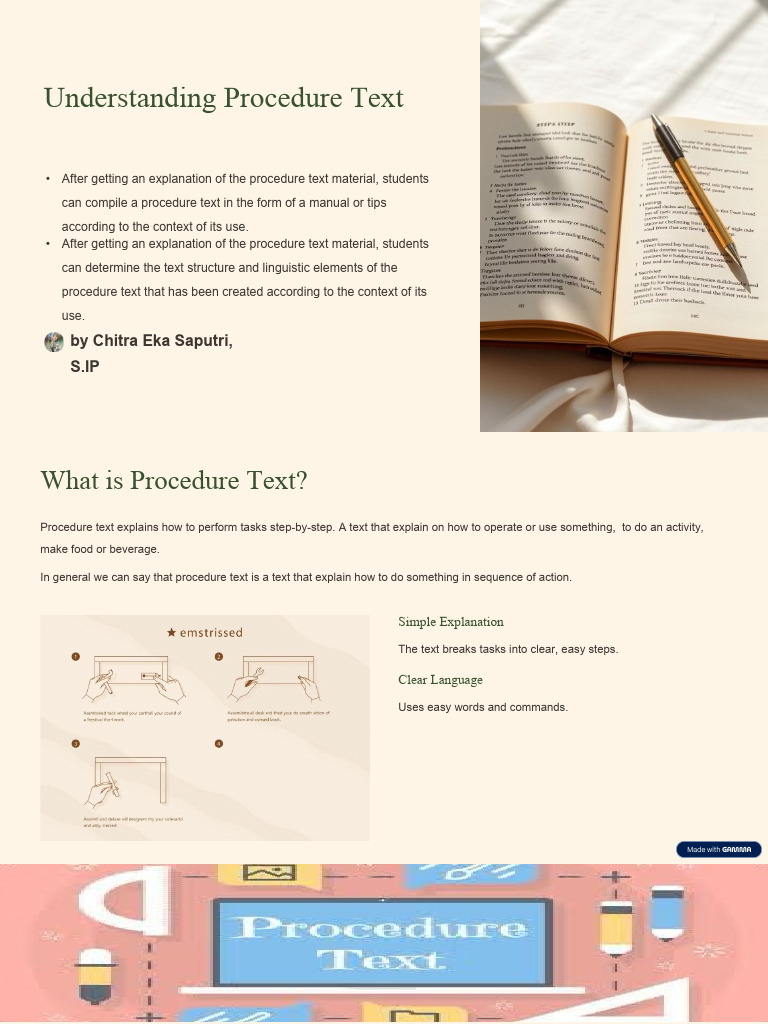 Understanding Procedure Text Essentials | PDF | Language Mechanics | Syntax